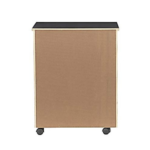 Linon Rolling Storage Corinne Cart, Six Wide Drawers, Black Wide