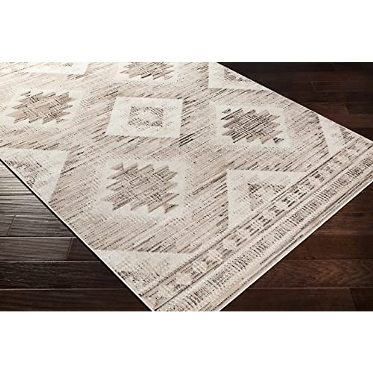 BoutiqueRugs Smoketown Traditional Area Rug - Tan, Black, White - 7'10" x 10'2"