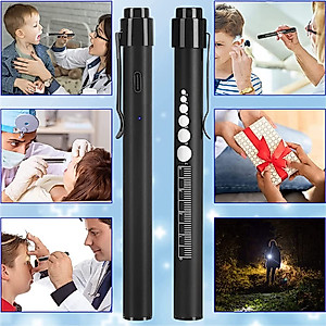 Hlsicnalm Pen Light Rechargeable Pen Light with Pupil Gauge LED Penlights USB Rechargeable Penlight Gifts for Nurses Nursing Student