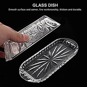 YARDWE Clear Deep Crystal Covered Butter Dish Butter Keeper Well Sealed to Keep Butter Soft Decorative Design and Antique Look Butter Dessert Tray Style 1