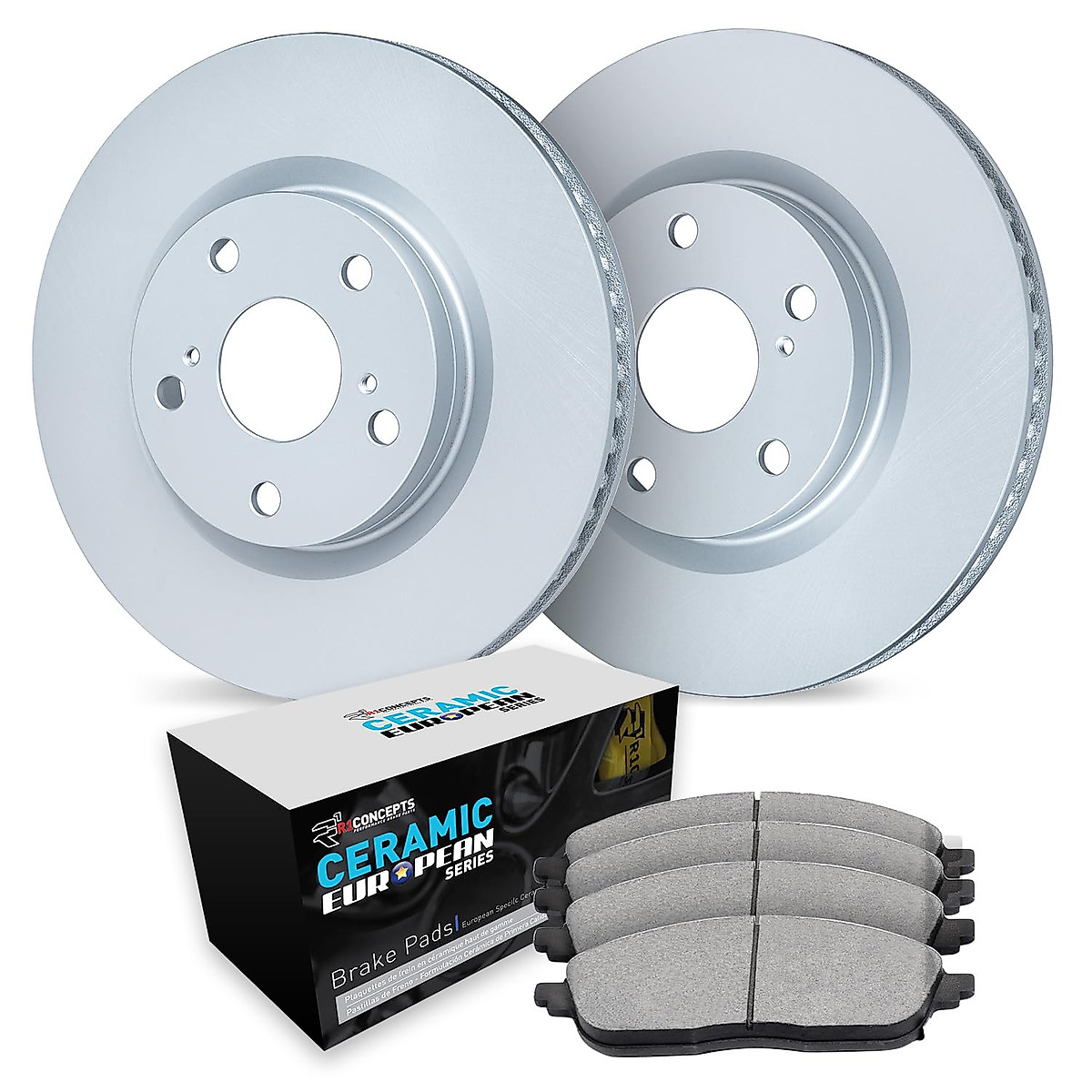 R1 Concepts Rear Brakes and Rotors Kit |Rear Brake Pads| Brake Rotors and Pads| Euro Ceramic Brake Pads and Rotors WDTN1-67010