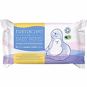 Natracare Organic Cotton Baby Wipes 50 ct (5-Pack)