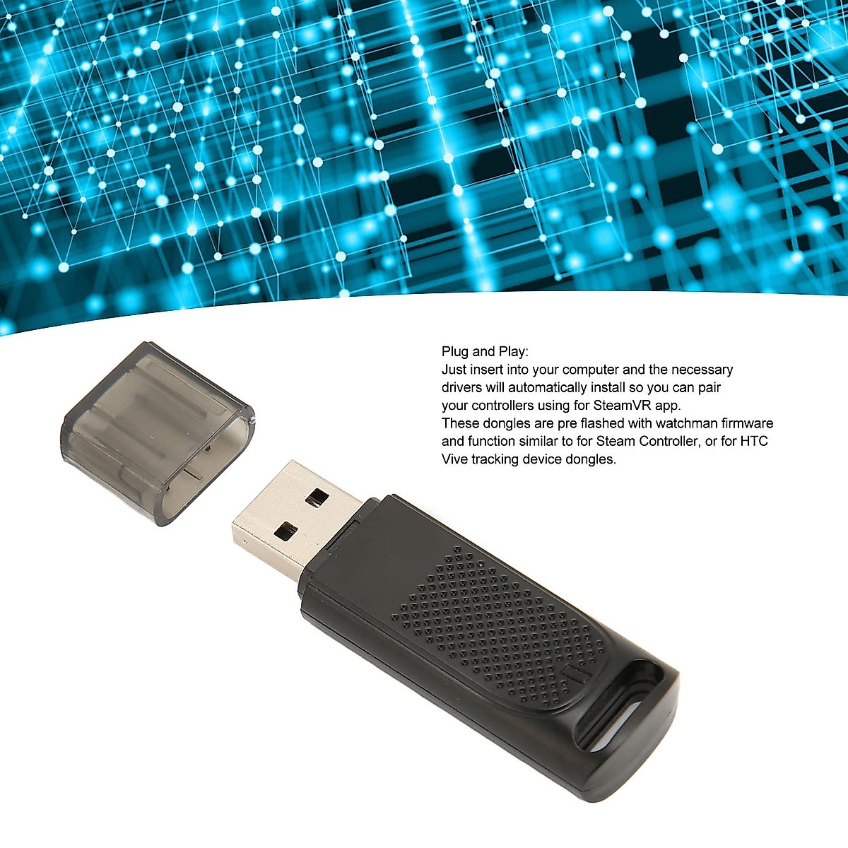 SteamVR Receiver Dongle, USB Dongle Receiver for HTC Vive Tracking Device for Valve Index Controller