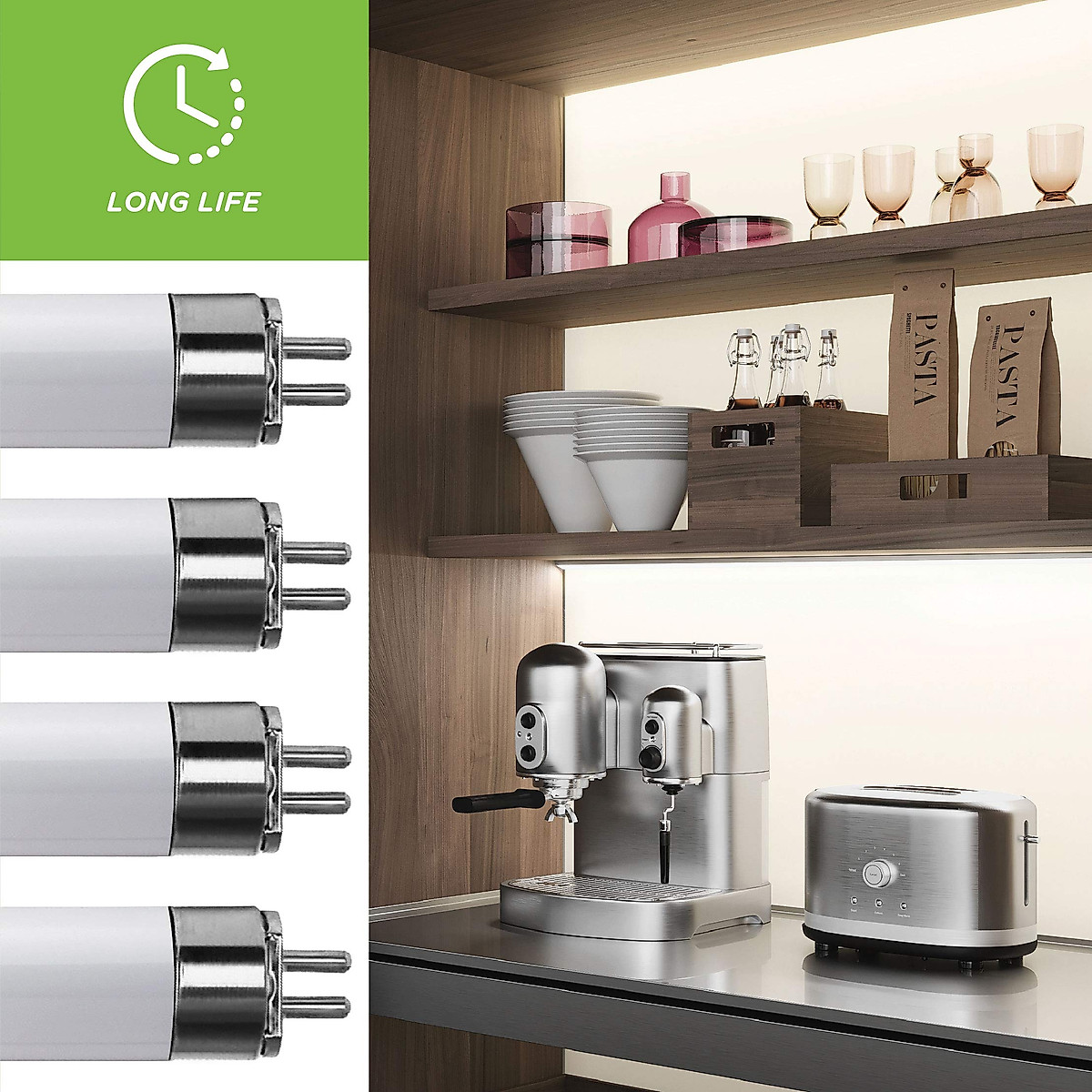 (Pack of 4) LED Direct Replacement F8T5/WW - T5 - 5 Watt - 12" - 500 Lumens - Super Long Life Light Bulbs - by KOR (Warm White (3000K))