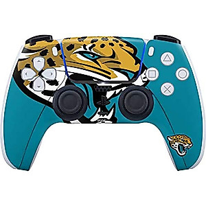 Skinit Gaming Decal Skin Compatible with PS5 and Compatible with PS5 Digital Edition DualSense Controller - Officially Licensed NFL Jacksonville Jaguars Large Logo Design