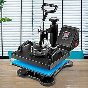 VEVOR Heat Press, Clamshell 12x10in Sublimation Transfer Printer, Digital Precise LCD Control Printing, Vinyl Heat Press for T-Shirts Bags Garments Mats Puzzles, 650W