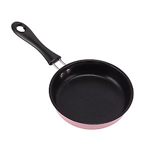 Mini Nonstick Frying Pan, 4.7in Mini Frying Pan Stainless Steel Omelette Pan Round Egg Pan Small Pan for Cooking Small Frying Pan Single Serve Frying Pan Skillet for Eggs Pancakes(pink)