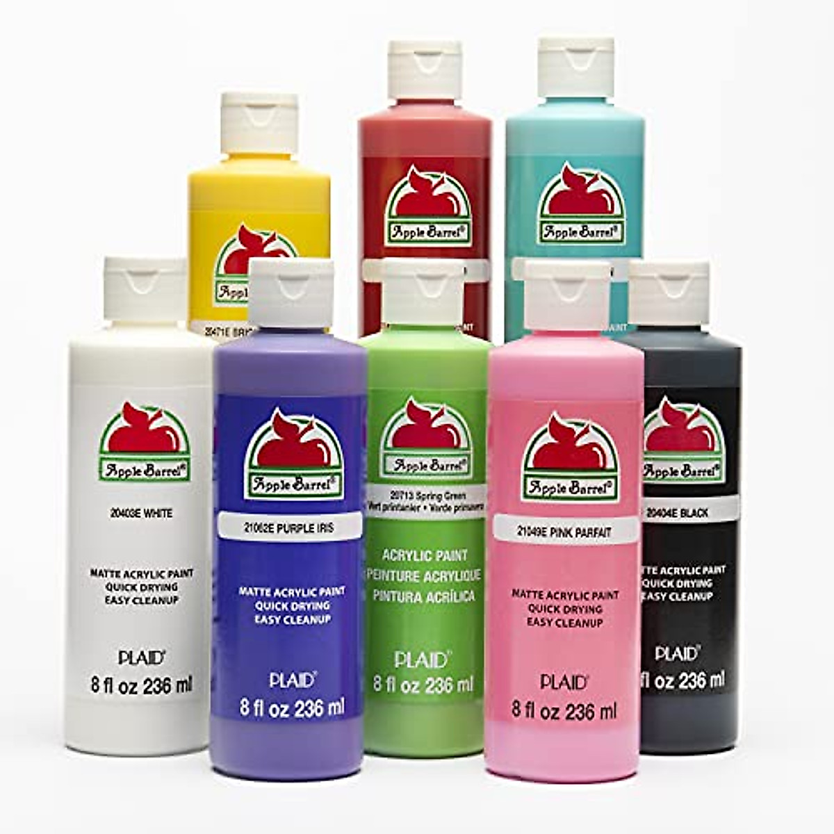 Apple Barrel Acrylic Craft Paint Set, Matte Finish, Set of 8, 8 Fl Oz (Pack of 8), Assorted