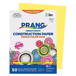 Prang (Formerly SunWorks) Construction Paper, Orange, 9" x 12", 50 Sheets & Prang (Formerly SunWorks) Construction Paper, Yellow, 9" x 12", 50 Sheets