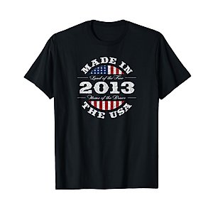 12 Year Old: USA Patriotic American Flag 2013 12th Birthday T-Shirt