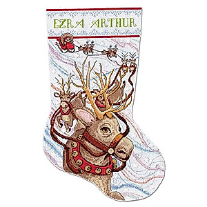Design Works Crafts Reindeer Ride Counted Cross Stitch Stocking Kit