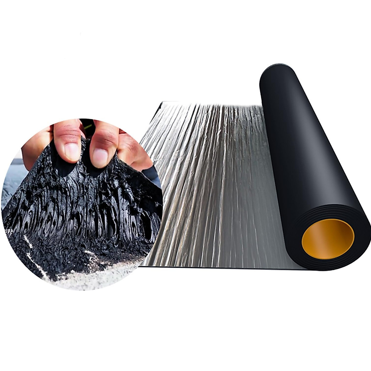 Bitumen Tape,Butyl Tape Waterproof Tape Aluminum Foil Tape Sealan Tape,Self-Adhesive SBS Modified Rubberized Asphalt,for Roof Leaks Window Gutter Repair Outdoor,Width x Length (1 x 3.3ft)