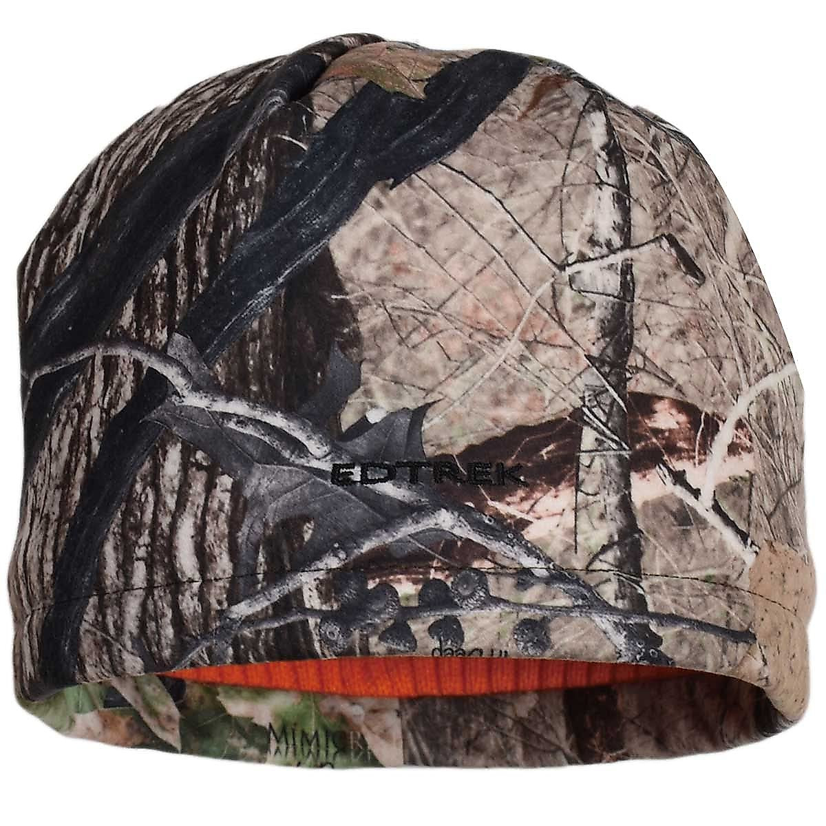 EDTREK Waterproof and Windproof Camo Beanie - Timber and Blaze Orange Camo Performance Hunting Hat (Blaze - in Deep Camo, Large)