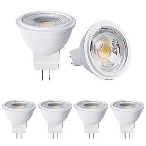 Bonlux MR11 LED Bulb 3W 12V AC/DC Low Voltage LED Spotlights,GU4 Bi-Pin Base 25W Halogen Equivalent 270lm for Landscape Accent Recessed Track Lights and Fiber Optics (Warm White 3000K, 6-Pack)