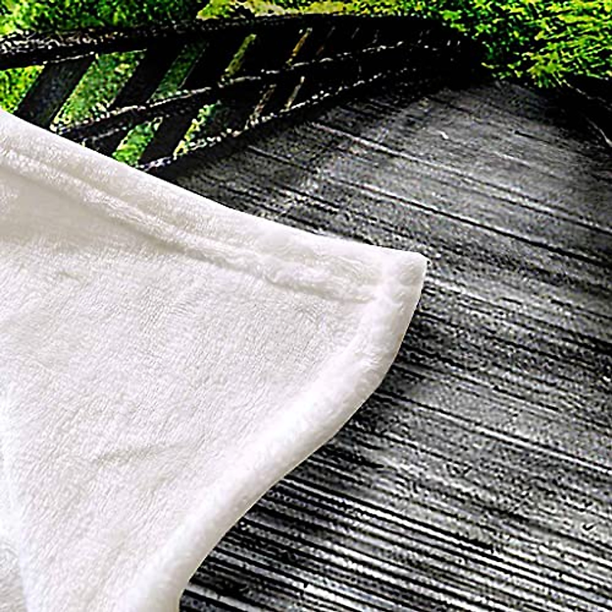 NARBOR Soft Fleece Throw Blanket - Fluffy Microfiber Solid Blankets for Bed and Couch Double/Single Size - 59X79Inch Wooden Bridge Trees Landscape Printed Flannel Blanket for Bed, Couch and Sofa