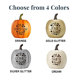 Let’s Make Memories Personalized Light-Up Pumpkin-Fall Décor-Indoor/Outdoor-LED Lights-Orange-L