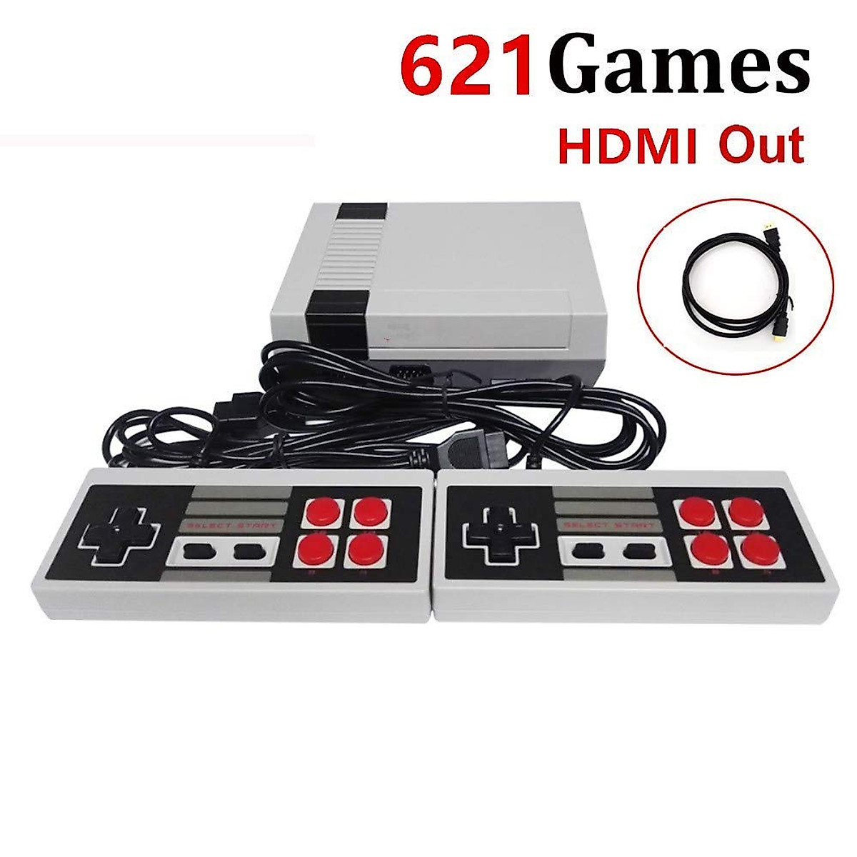 Hometown Classic Mini Retro Game Console HDMI - Retro Gaming Console built-in 621 Classic Video Game for Kids - 2 Classic Controllers and HDMI Cable Best Children Gift Happy Childhood Memories