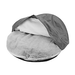 long rich Durable Oxford to Sherpa Pet Cave and Round Pet Bed, 25", with Removable top and Insert, by Happycare Textiles