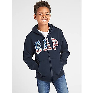 GAP Boys Logo Hoodie Sweatshirt, Blue Galaxy, Large US