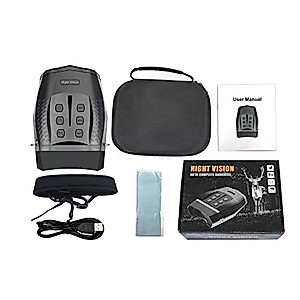 Bush Tech Night Vision Binoculars, Military-Grade Binoculars with Camera for Deer Hunting and Surveillance, Day and Night High-Power Binoculars with 4X Digital Zoom, 1312-Foot Range, 2.5” LCD Display