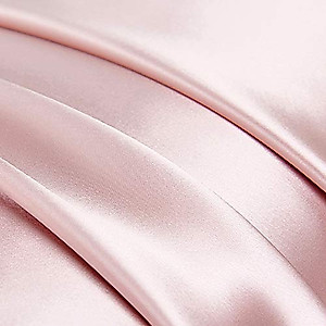 Real 22 Momme Silk Pillowcase for Hair and Skin Made in USA, Machine Washable (Pink, Standard)