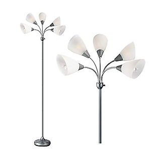 THOVAS Medusa Floor Lamps Standing Lamps 5 Heads Adjustable Reading Light Large Shade Use E26 A19 Bulb Floor Lamps for Living Room Bedroom by ONEXT