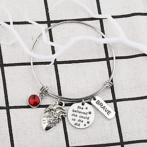 BAUNA CHD Awareness Jewelry CHD Gift She Could So She Did Bracelet Heart Disease Awareness Gift for Cardiologist Doctor Nurse (CHD Awareness Jewelry)