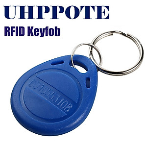 UHPPOTE Proximity 125KHz RFID EM-ID Card Keyfob for Door Access Control - Read Only - Color Blue - 100 Pack