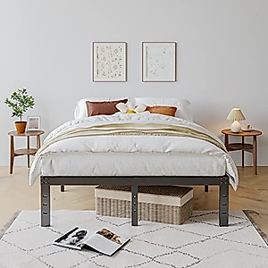 COMASACH 14 Inch Bed Frames Queen Size 3500 lbs Heavy Duty Platform with Sturdy Metal Slats, No Box Spring Needed, Easy Assembly, Under Bed Storage, Noise-Free, Non-Slip