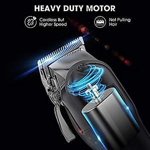 oneisall Dog Clippers for Grooming Professional Cordless Hair Shears Trimmers for Thick Coats,8 Guide Guards with Metal Blade for Dogs and Cats Animals