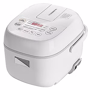 Toshiba Mini Rice Cooker, 3 Cups Uncooked Small Rice Cooker, Steamer & Warmer, With Fuzzy Logic And One-Touch Cooking, 24 Hour Delay Timer And Auto Keep Warm Feature, White