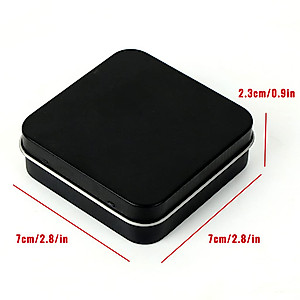BEIDUOYANG Cute Tiny Storage Cases Sealed Design Metal Tin Practical Box Containers For Jewelry Candy Headrope Condom Sundries Metal Tin With Lids For Home Dorm, Black