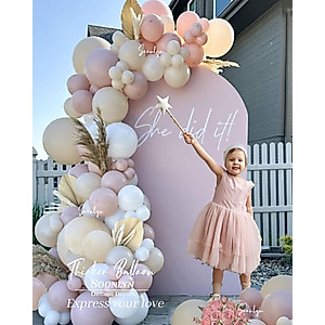 Soonlyn Pink Balloon Arch Kit, 13ft Thicken Dusty Pink Boho Neutral Theme for Coquette Birthday Party Baby Shower Bridal Shower