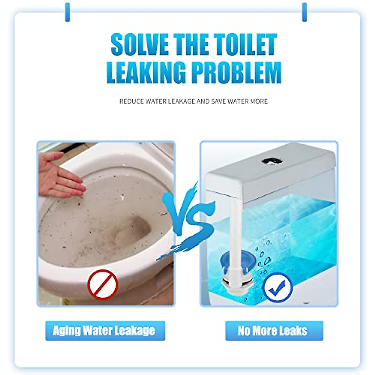 Gerber Toilet Flapper Replacement, 2 Pack 3 inch for Gerber 99-788 with 2 Toilet Handle Chains Ullnosoo Rubber Water Saving, Easy to Install