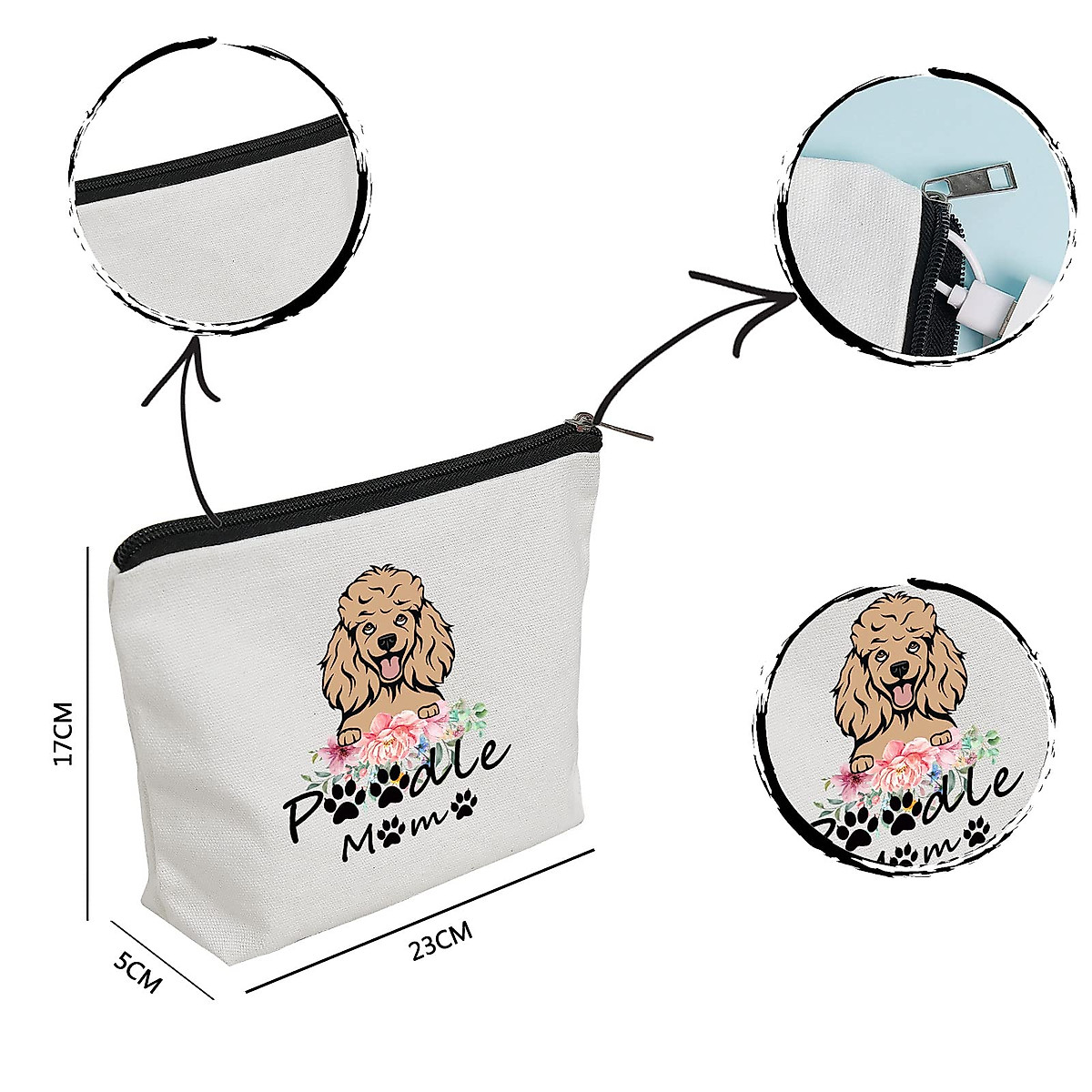 WZJHCL Poodle Mama Survival Kit Poodle Mom Makeup Bag Poodle Lover Owner Cosmetic Bag Mothers Day Gift For Poodle Mama Travel Storage Organizer Bag (Poodle mama)