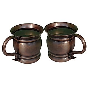PARIJAT HANDICRAFT Pack of 4 Pure and Authentic Old Fashioned Handcrafted Copper Moscow Mule Mug/Glasses Capacity 14 Ounce