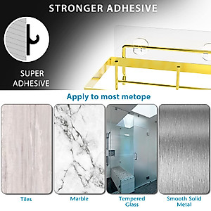 Moforoco Shower Caddy Shelf Organizer Rack, Self Adhesive Black Bathroom Shelves Basket, Home Farmhouse Wall Inside Organization and Storage Decor Rv Accessories, First Camper Apartment Essentials