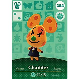 Nintendo Animal Crossing Happy Home Designer Amiibo Card Chadder 284/300 USA Version