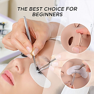 BEYELIAN Lash Mannequin Head, Eyelash Mannequin Head with Eyelids, Lash Extension Training Practice Head, 4 Pairs Removable Eyelids, Soft-Touch, Natural Color Realistic