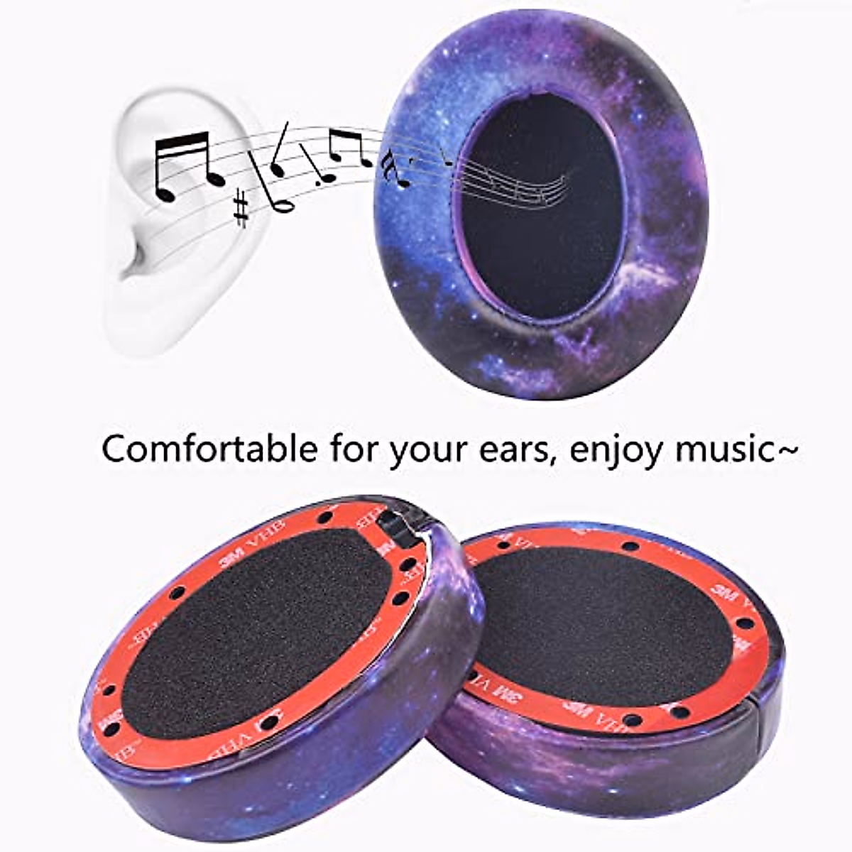 Studio3.0 Replacement Ear Cushions Studio2.0 Ear Pads Compatible with Beats Studio 2, Beats Studio 3 Headphones- A Plastic Stick Included(Galaxy)