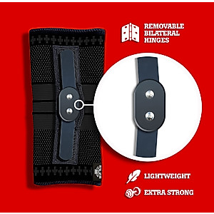 Old Bones Therapy Knee Brace | Knitted Compression Knee Sleeve with Hinges and Support for Knee Pain Relief | Perfect for Sports, Arthritis, Post Surgery Recovery, Stability, Protection (Medium, Black - 1 Pack)