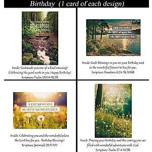 Birthday (No Repeated Cards) 32 Design Christian/Religious Greeting Card Assortment ~ Scripture in every card