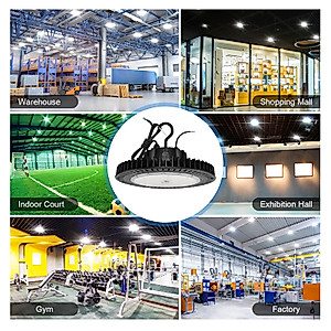 OPENLUX 150W UFO LED High Bay Light 21750LM 0-10V Dimmable High Bay LED Shop Lights UL DLC Approved Warehouse Light 5000k Daylight