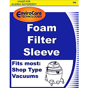 EnviroCare Replacement Vacuum Foam Filter Sleeve Made to fit Shop Vac and Most Wet/Dry Vacuums