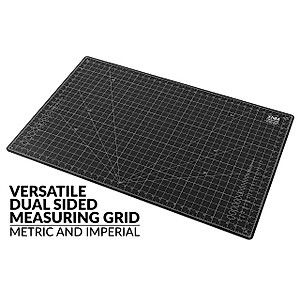 XNM Creations Premium Self Healing Cutting Mat - 24 Inches by 36 inches - A1, 3 Layer Quality PVC Construction - Dual Sided, Imperial and Metric Grid Lines - Perfect for Cutting, Sewing, and Crafts
