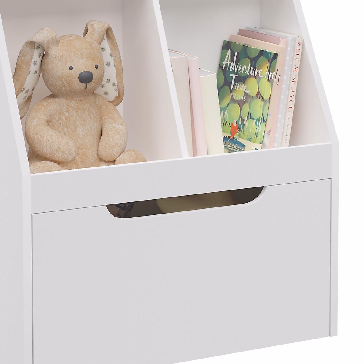 CuisinSmart Bookshelf for Kids, Kids Bookcase Toddler Bookshelf 2 Cube Kids Toy Storage Organizer with Drawer Book Shelves for Kids Room, Playroom, Nursery and Kindergarten White