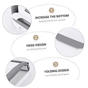 PRETYZOOM 1pc Trash Can Folding Storage Bin Trash Basket Storage Tank Wall-Mounted White