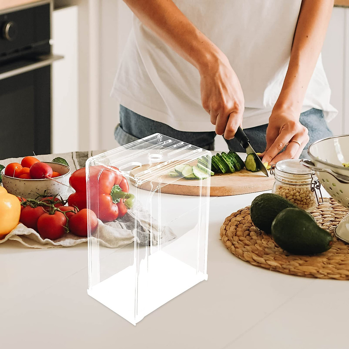 CALLARON Dice Bag Kitchen Cutlery Kitchen Cutter Base Kitchen Organizer Stand Kitchen Holder Organizer Stand All Purpose Scissors Household Kitchen Cutter Holder Blade Case Acrylic