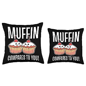 Muffin Compare Funny Chef Throw Pillow, 18x18, Multicolor