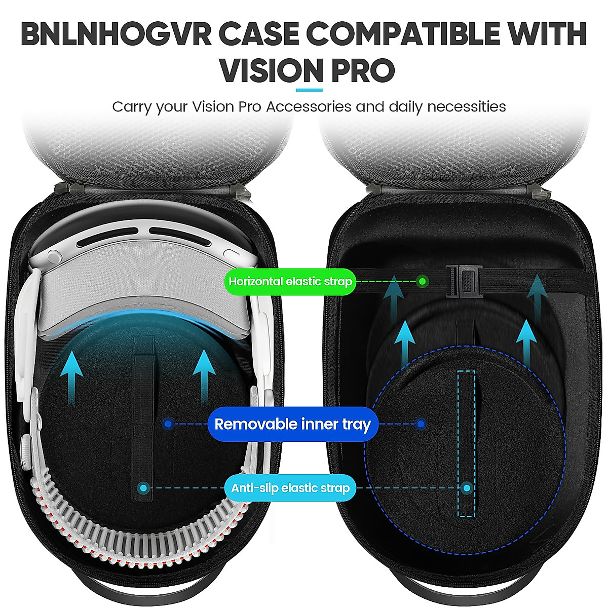 sarlar Hard Carrying Case Compatible with Oculus Meta Quest 2 /Quest 3/Vision Pro, Carbon Fiber, Fixed Protection for VR Headset Controller and Official Head Strap Accessories, Travel and Storage